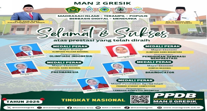 Siswa MAN 2 Gresik Raih Medali Perak di Berbagai Ajang Nasional