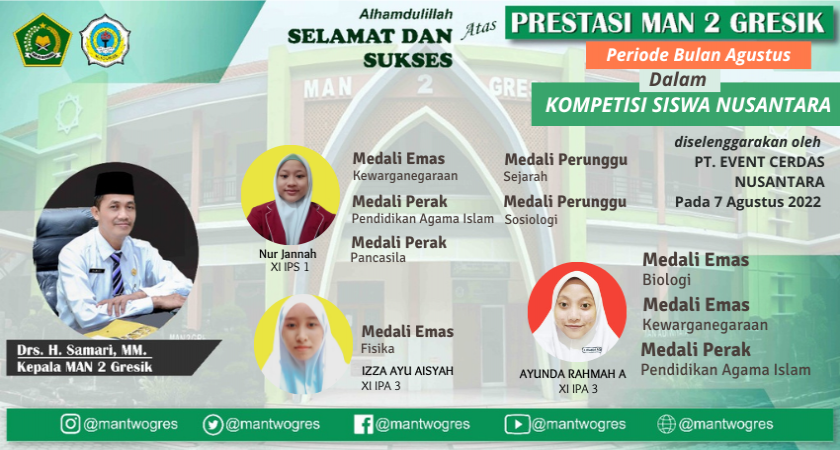 TIGA SISWA MAN 2 GRESIK SUKSES DALAM KOSIRA 2022